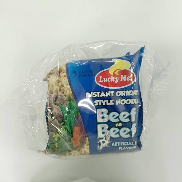 Lucky Me! INSTANT ORIENTAL STYLE NOODLE Beef na Beef ARTIFICIAL BEEF ...